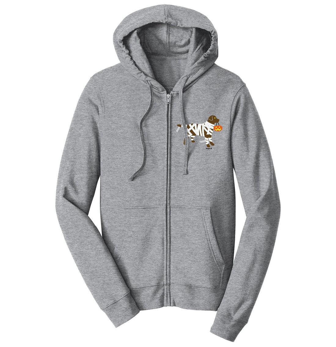 Chocolate Lab Mummy Left Chest - Halloween - Full-Zip Hoodie Sweatshirt ...