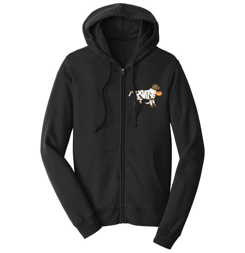 Chocolate Lab Mummy Left Chest - Halloween - Full-Zip Hoodie Sweatshirt ...